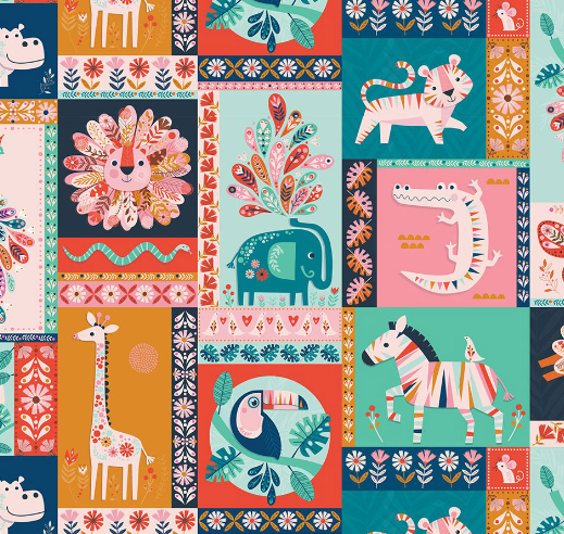 Dandelion Jungle Animals ~ 2090-1 | The Fabric Farm